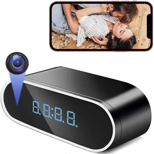 Hidden Camera Clock, 1080P Spy Camera with WiFi Small Home Security ...