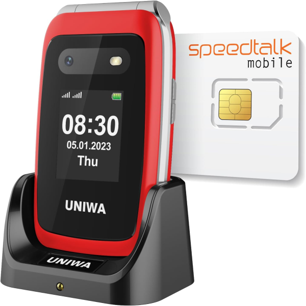 4G Unlocked Flip Cell Phone for Senior with Speed Talk SIM Card ...